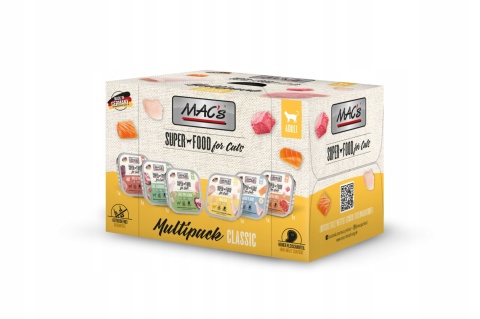 Zestaw MAC's Cat Multipack SUPER FOOD mix smaków 6x100g tacki
